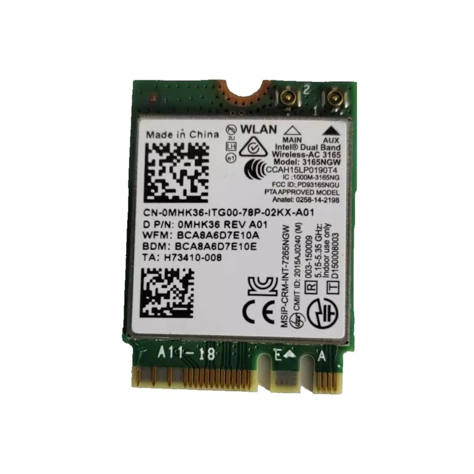 Buy Intel Wireless-AC 3165 WiFi/Bluetooth Card in India